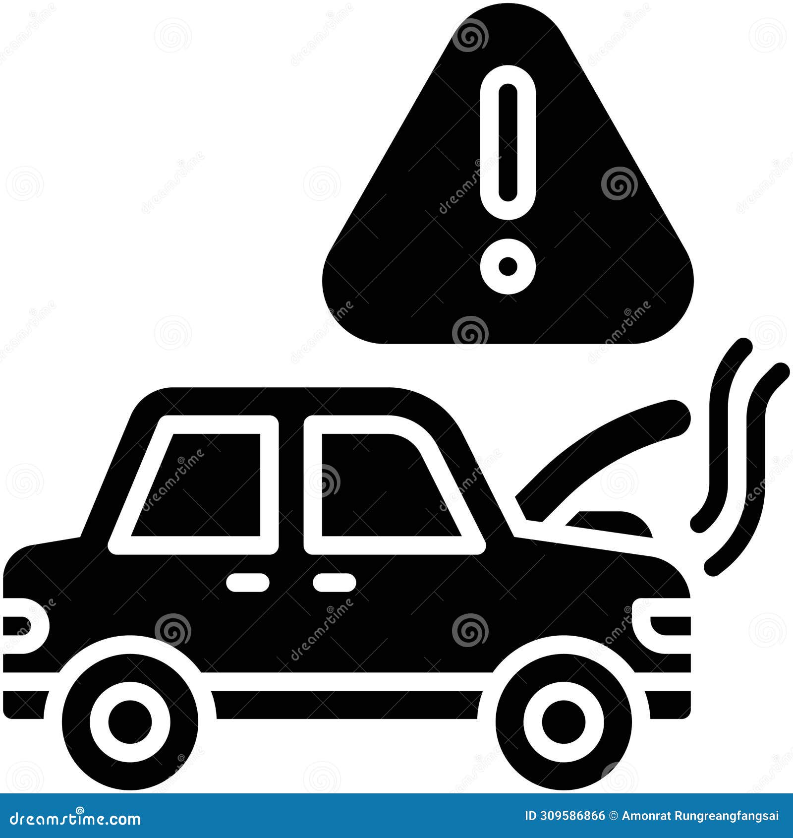 Car Overheating Icon, Car Accident and Safety Related Vector ...