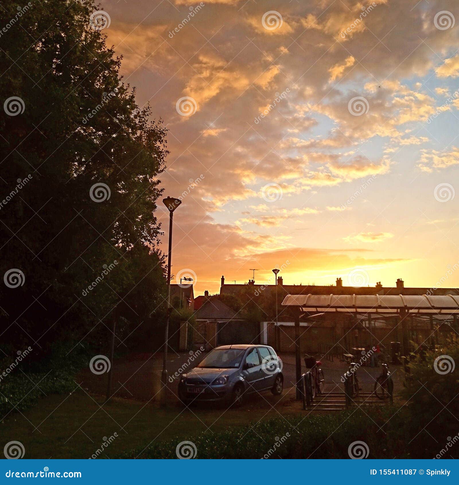 Car Packed Outside in the Parking Stock Image - Image of layout, garden ...