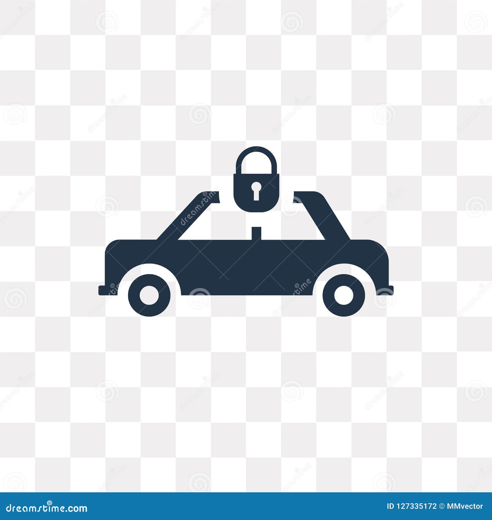 Car with Padlock Vector Icon Isolated on Transparent Background, Car ...