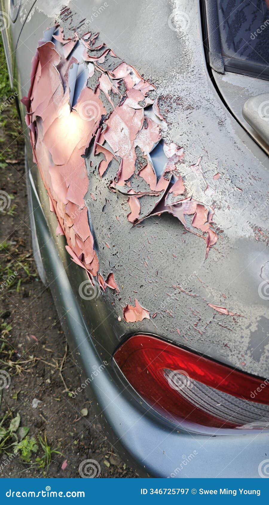 Car Paint Corrosion on the Surface of the Car Outer Body. Stock Image ...