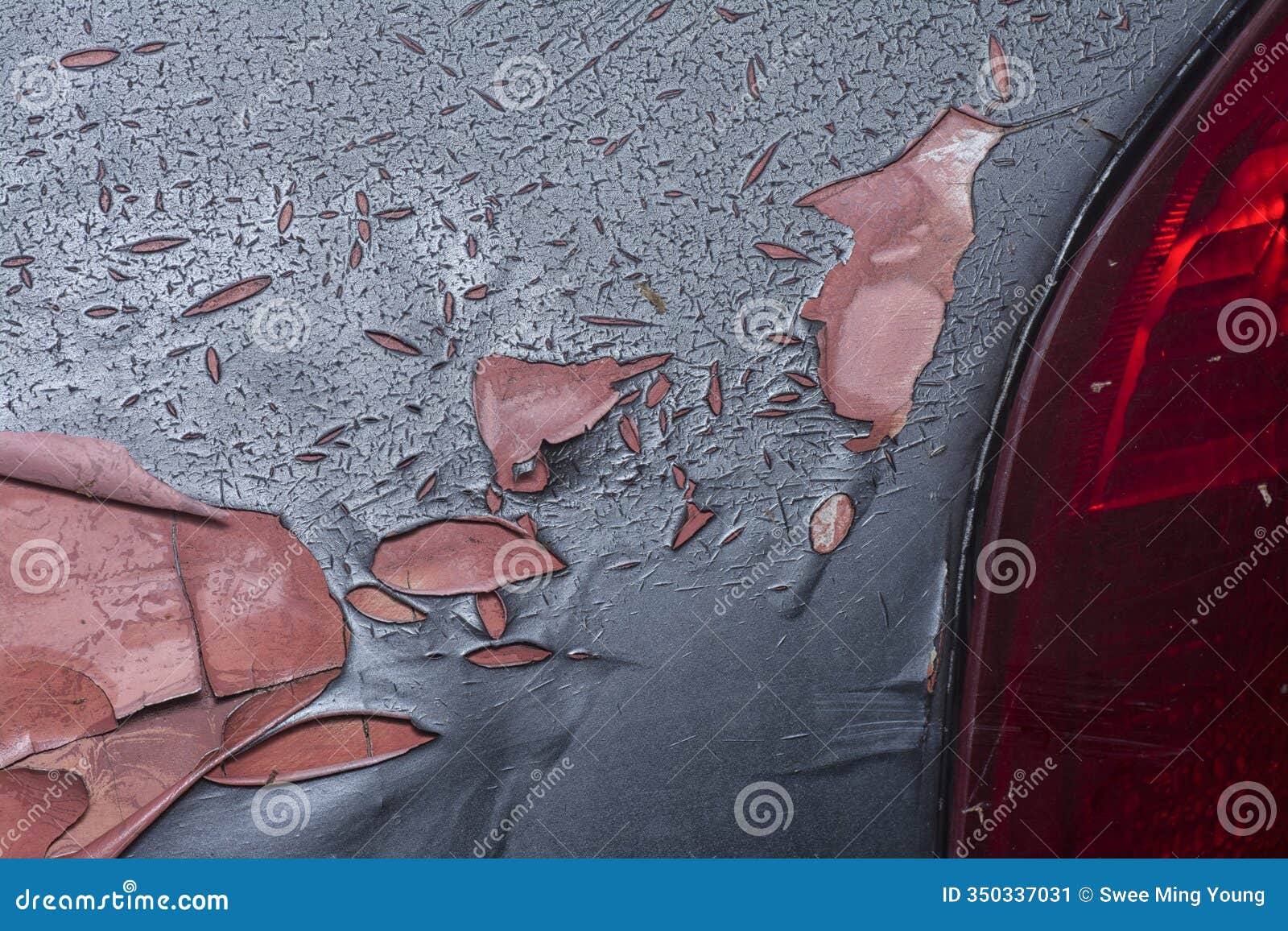 Car Paint Corrosion on the Surface of the Car Outer Body. Stock Image ...