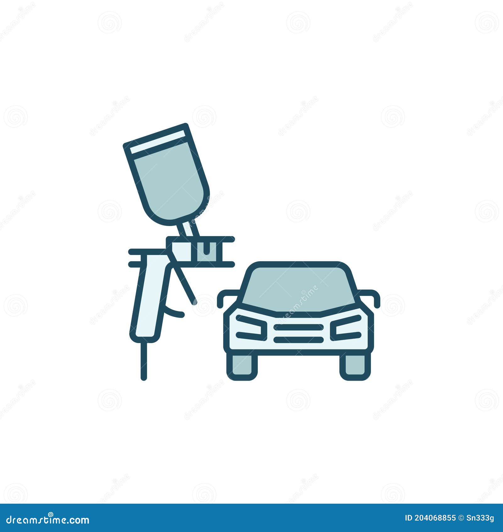 Car Painting Work Vector Concept Colored Icon Stock Vector ...