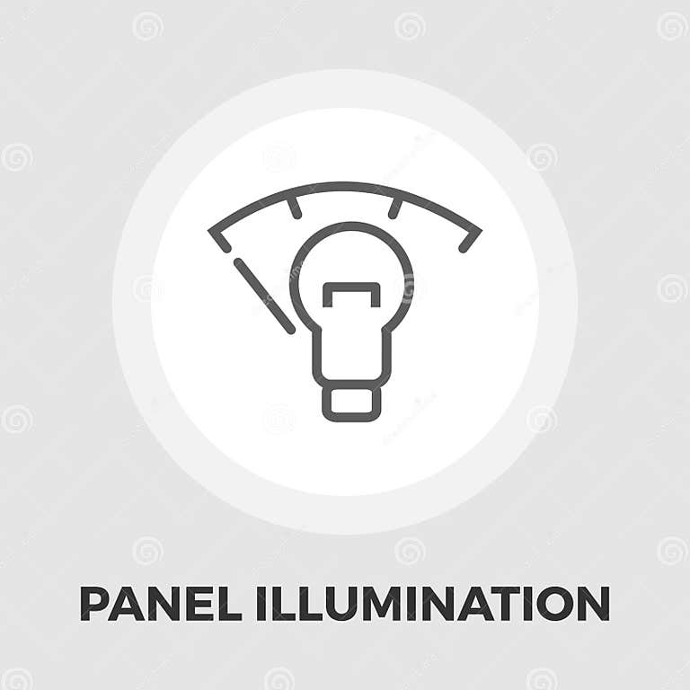 Car Panel Illumination Icon Flat Stock Vector - Illustration of service ...