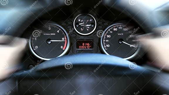 Car Panel Instrument Speedometer and Tachometer Stock Image - Image of ...
