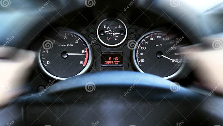 Car Panel Instrument Speedometer and Tachometer Stock Image - Image of ...