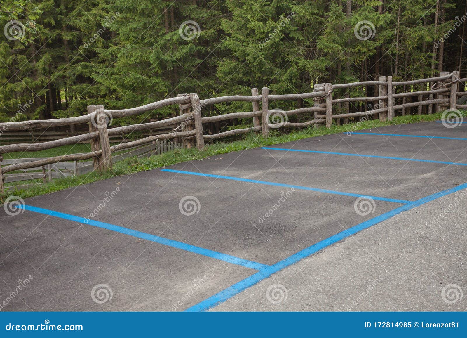 Car Park Area with Blue Line for Ticketing Stock Image - Image of ...