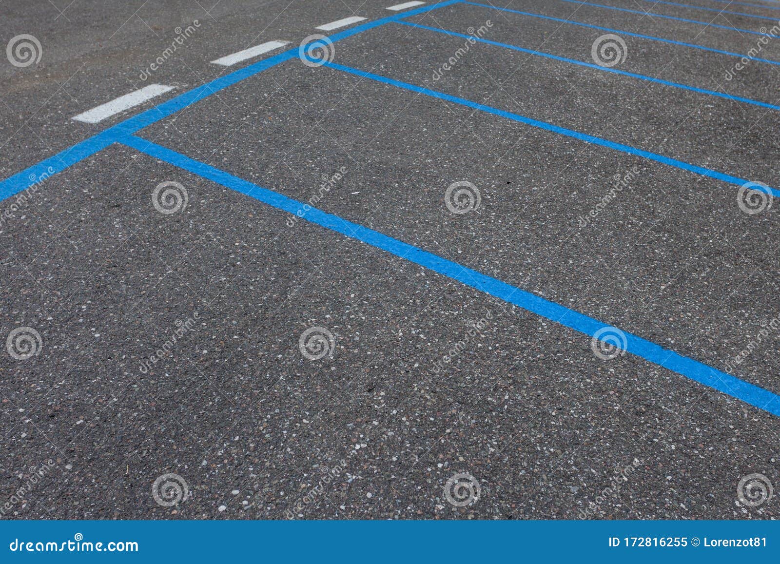 Car Park Area with Blue Line for Ticketing Stock Image - Image of road ...
