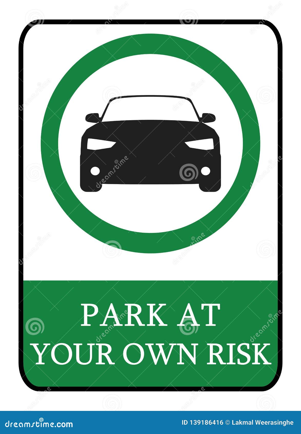 Car Park Board,Park at Your Own Risk Text Included Stock Vector ... Car Park Board,Park at Your Own Risk Text Included Stock Vector ...
