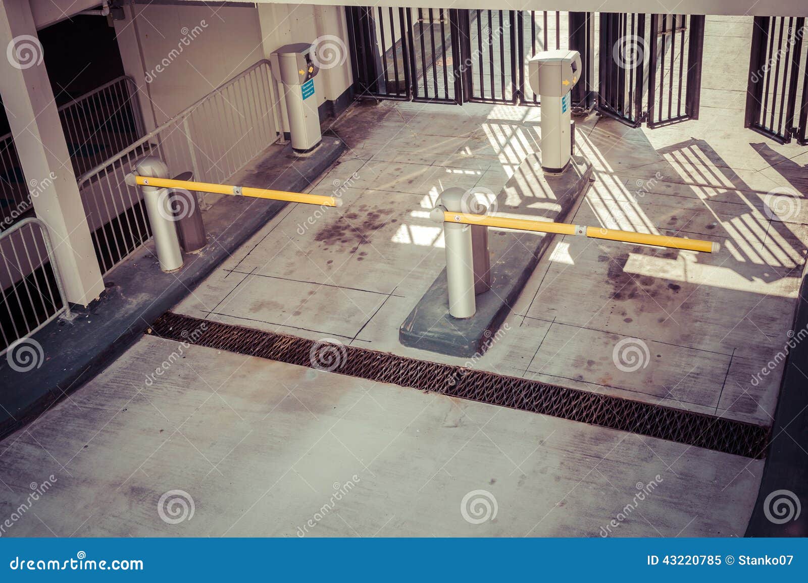Car park entrance barrier. stock image. Image of beam - 43220785