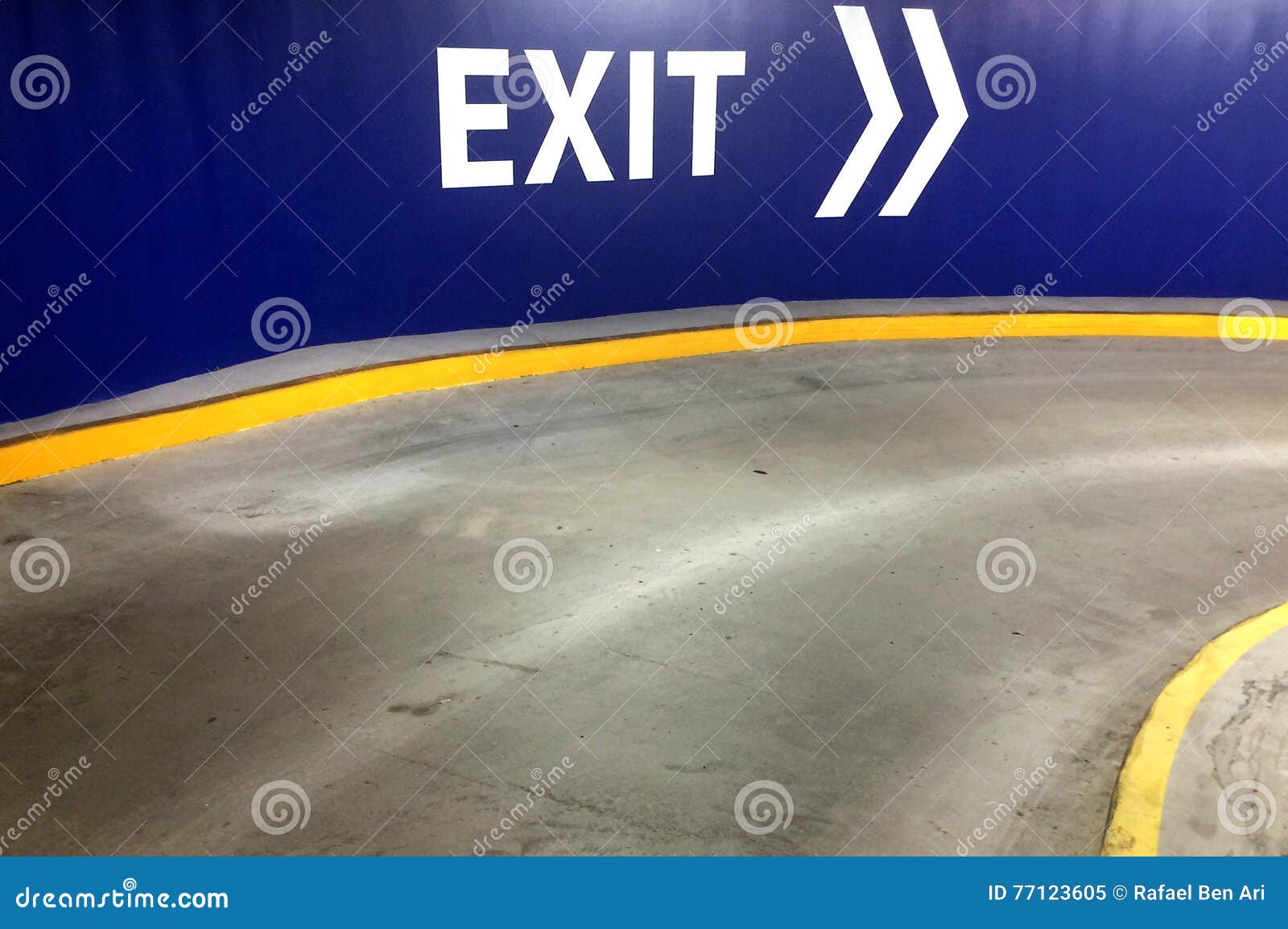 Car Park Exit Sign with Directional Arrow Stock Image - Image of point ...