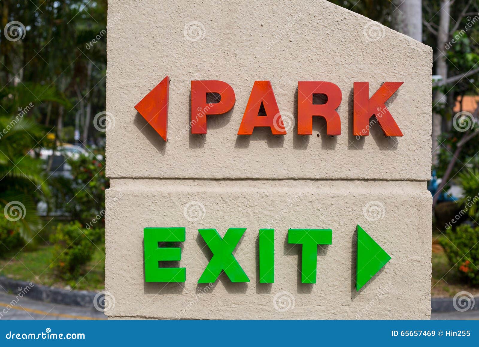 Car park and exit text stock image. Image of sign, automobile - 65657469