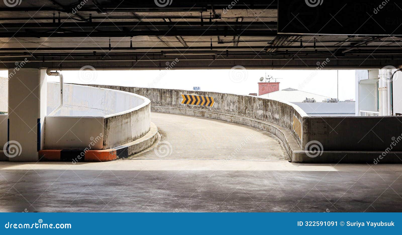 Car Park or Parking Deck with Curve Ramp of New Building Stock Image ...