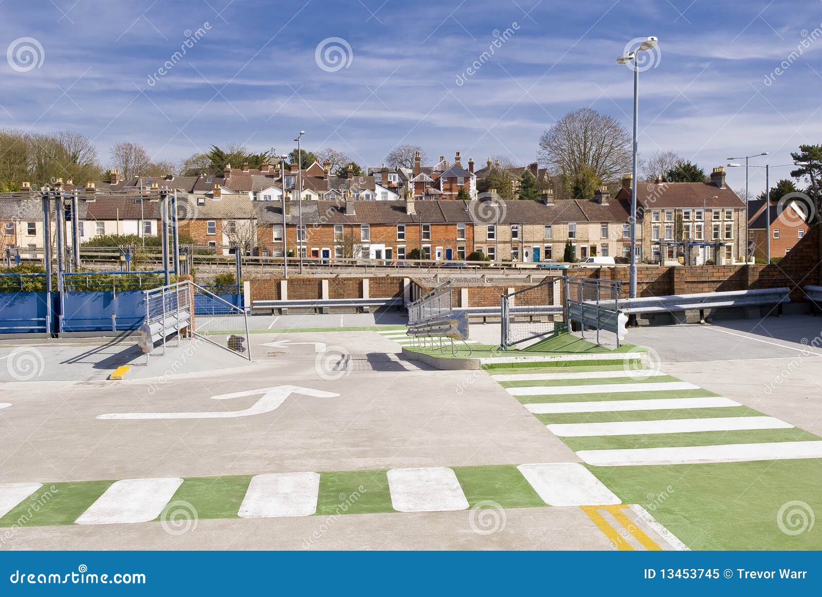 Car Park,Salisbury,Wiltshire Stock Image - Image of direction, houses ...