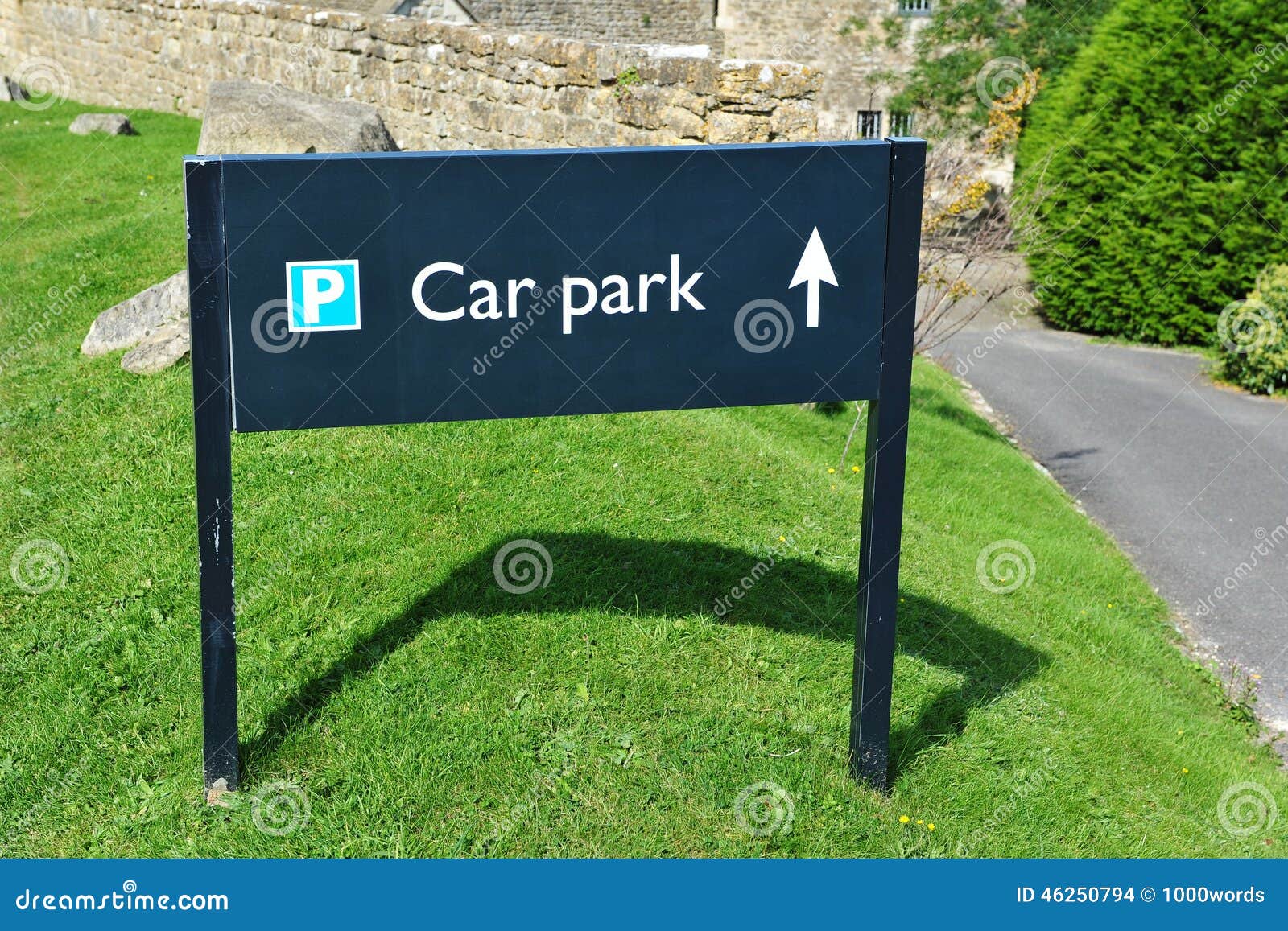 Car Park Sign stock photo. Image of wood, arrow, sign - 46250794