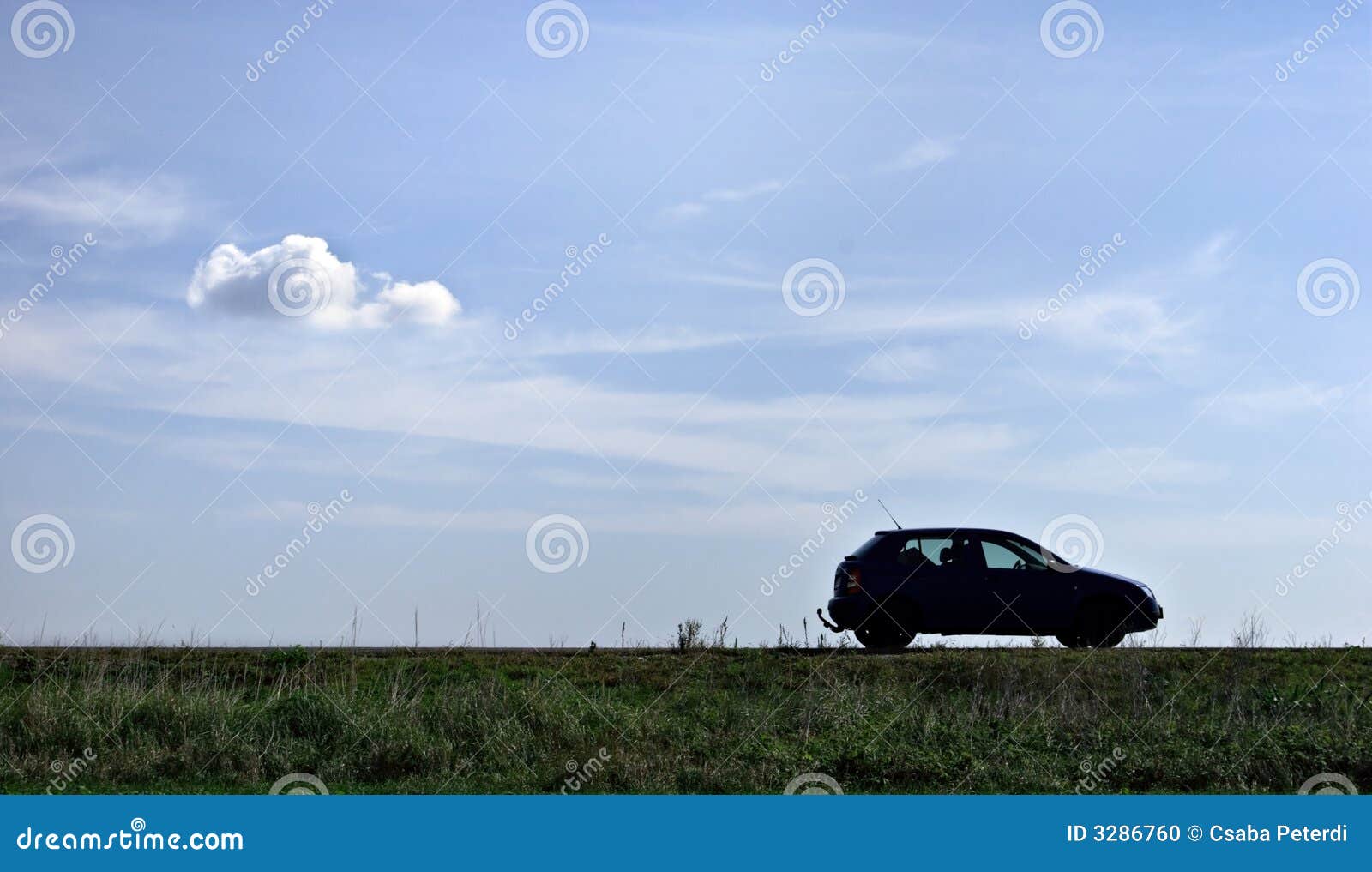 Car parked in a field stock photo. Image of blue, shadow - 3286760