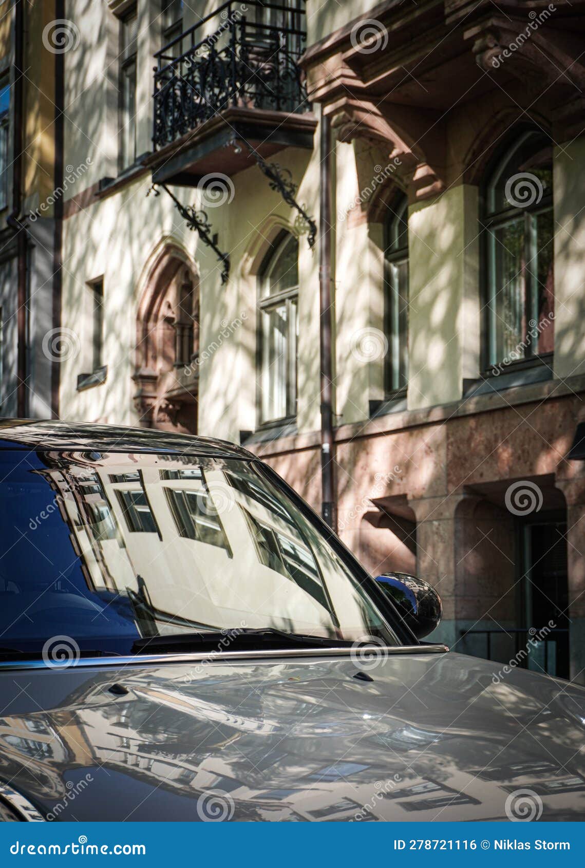 A Car Parked in Front of a Building Stock Photo - Image of urban ...
