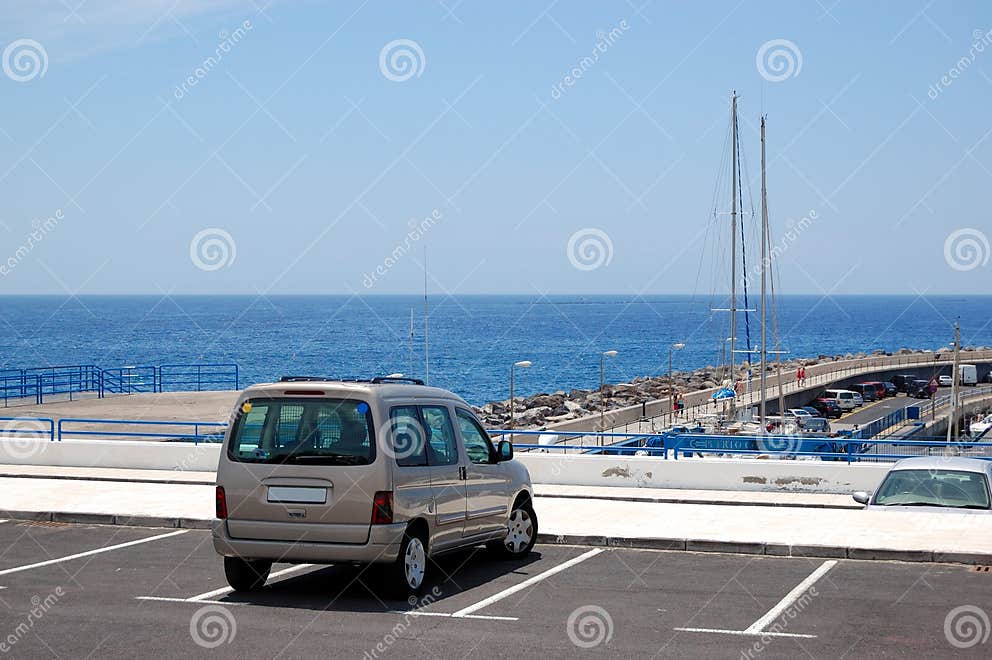 Car Parked at the Seafront Parking Stock Image - Image of nature ...