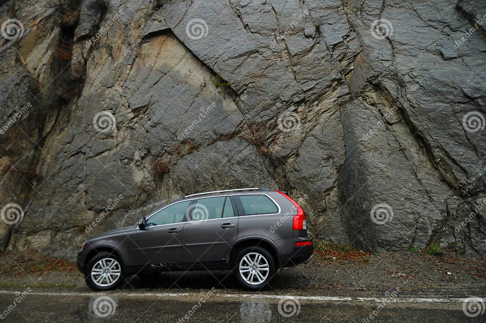 Car parked on side of road stock photo. Image of nature - 7538926