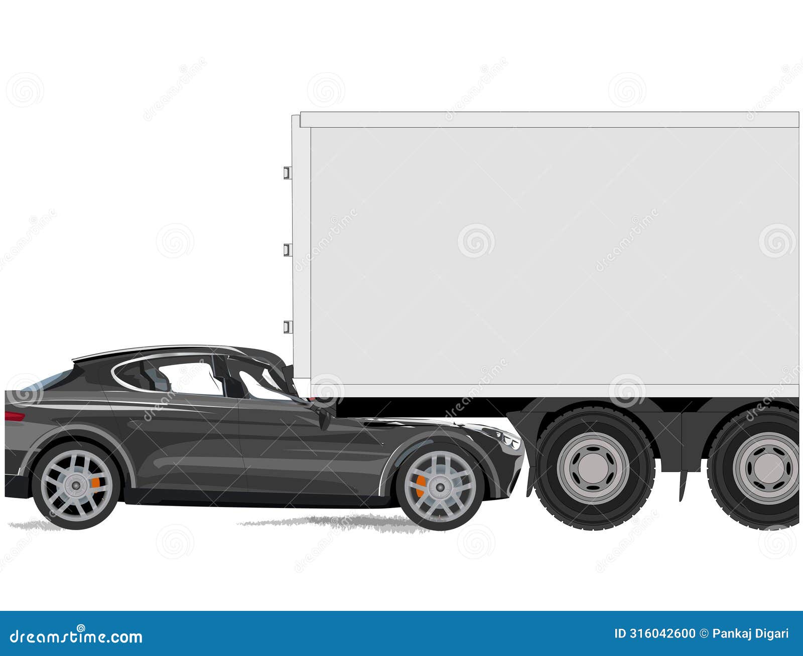 Rear End Crash At Traffic Signal. Car Collision With Stopped Motorcycle ...