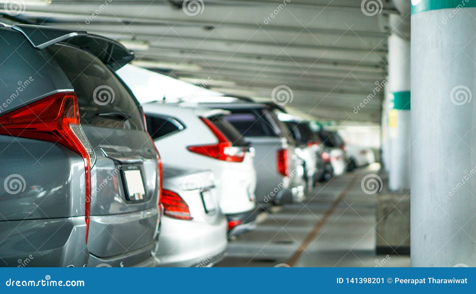 Car Parking Area Building and Copy Space Stock Image - Image of ...
