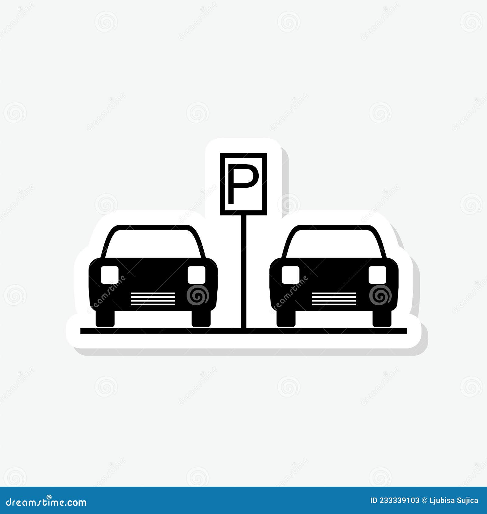 Car Parking Area Sticker Icon Stock Vector - Illustration of filled ...