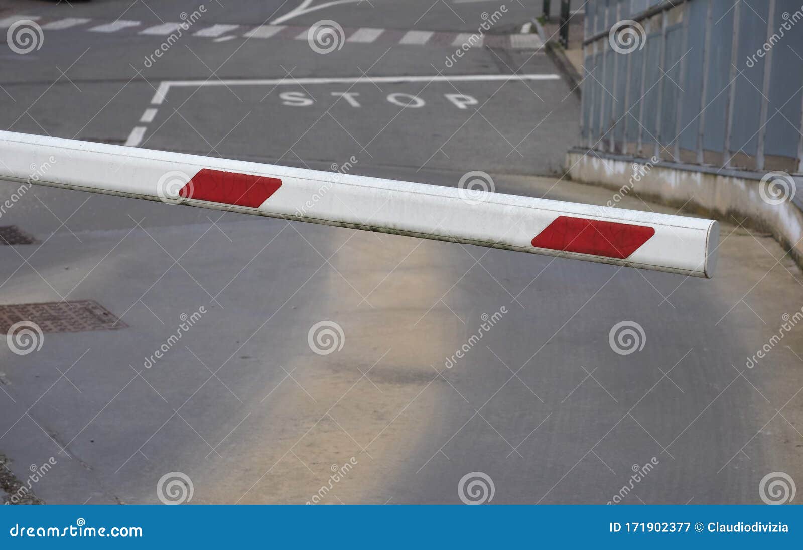 Car Parking Bar and Stop Sign Stock Image - Image of auto, transport ...