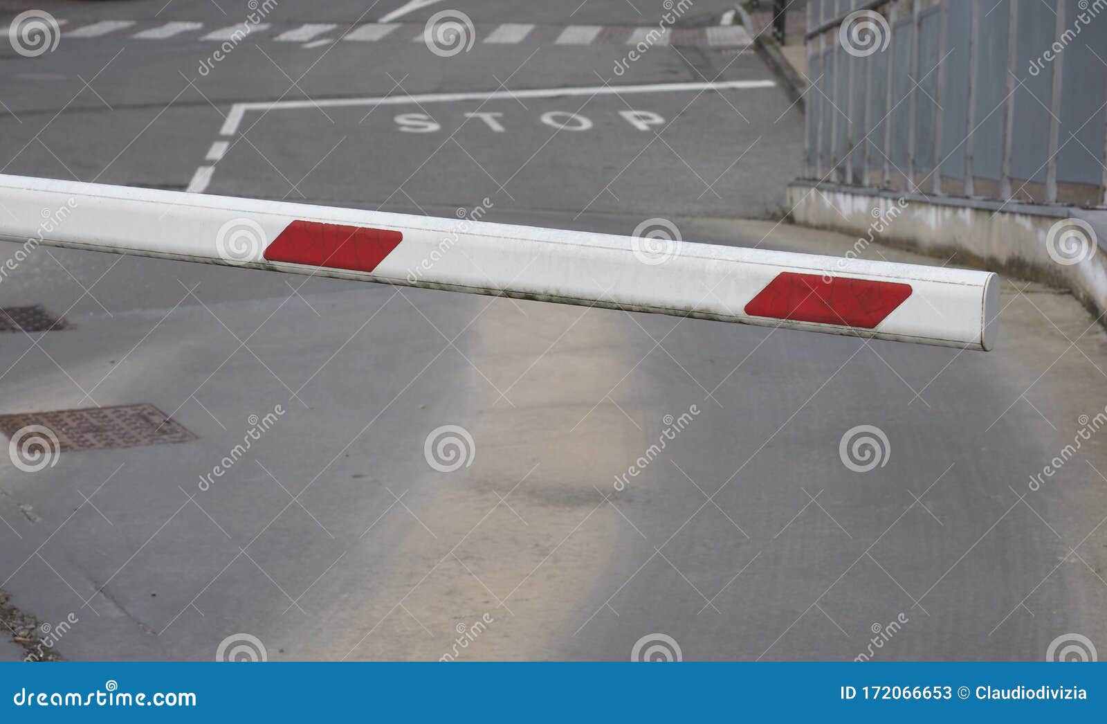 Car Parking Bar and Stop Sign Stock Image - Image of stop, transport ...