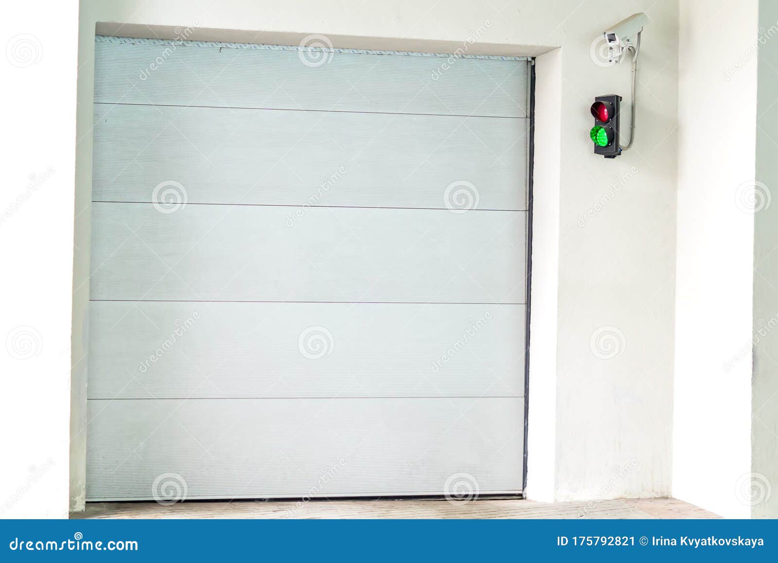 Car Parking with Closed Gate Stock Image - Image of illuminated, light ...