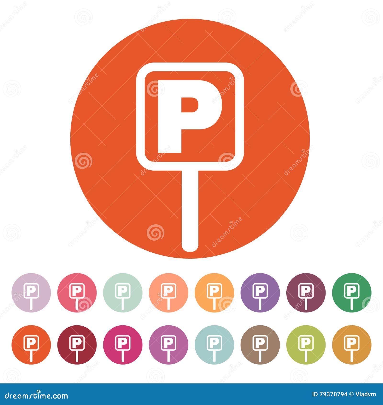 The Car Parking Icon. Parking Symbol Stock Vector - Illustration of ...