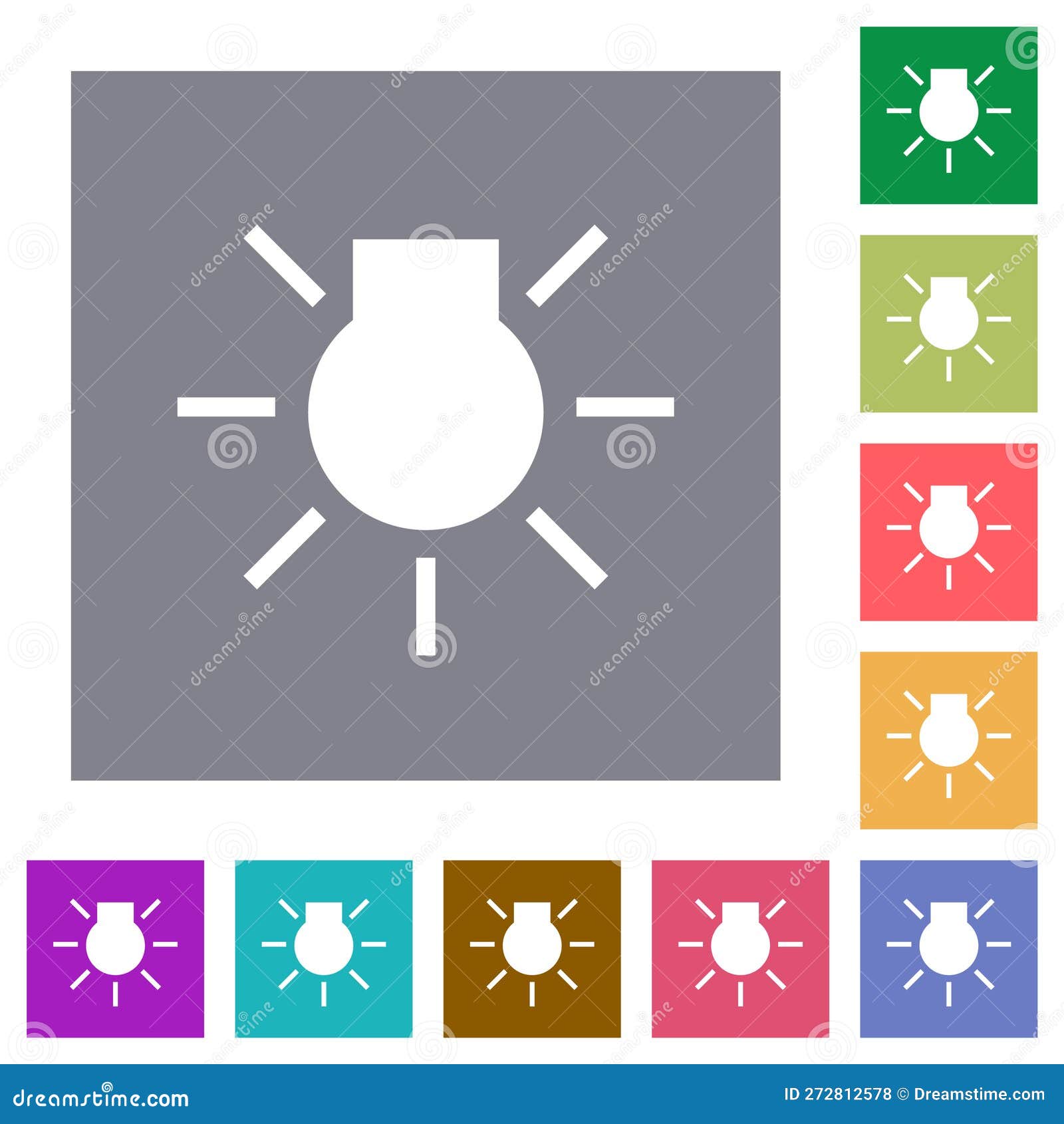 Car Parking Lights Indicator Solid Square Flat Icons Stock Vector ...