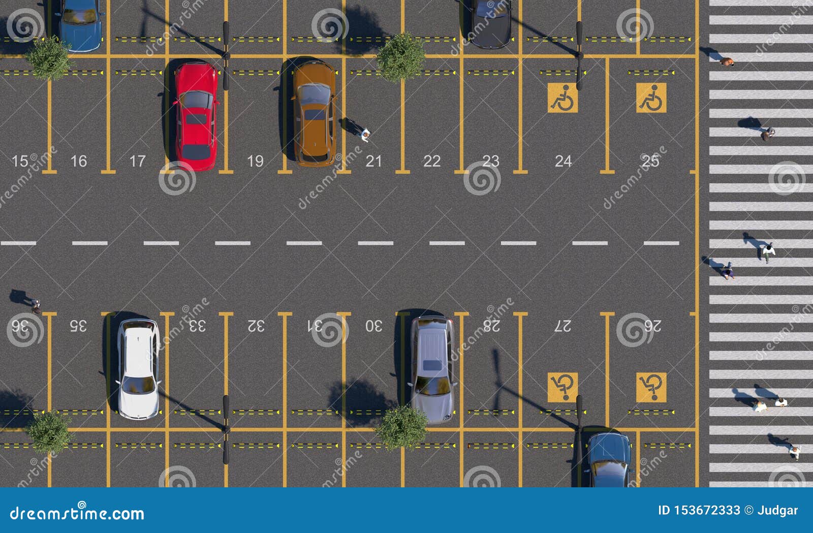 Car Parking Lot With Road Markings And Numbering Parking Spaces ... Car Parking Lot With Road Markings And Numbering Parking Spaces ...