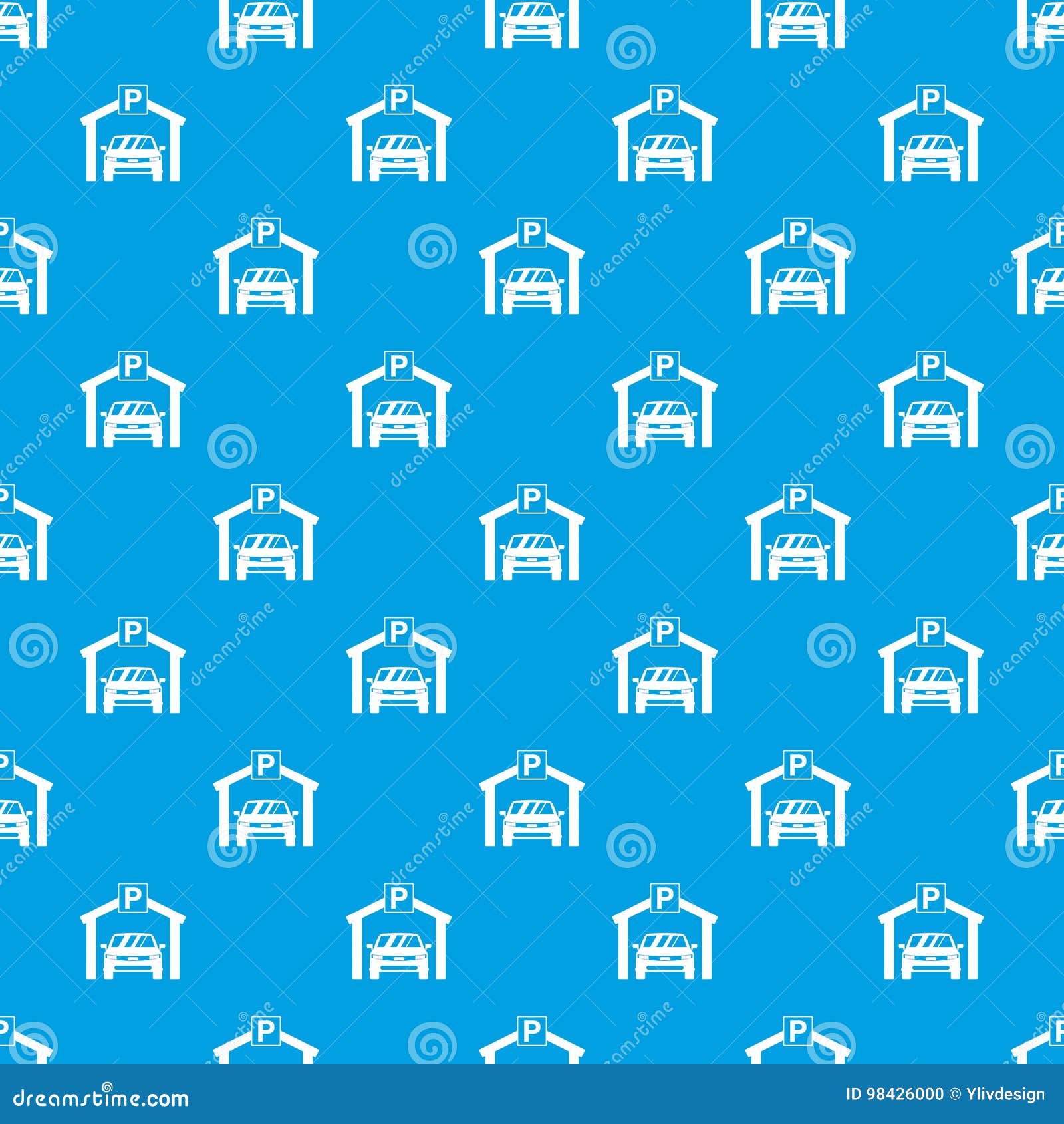 Car Parking Pattern Seamless Blue Stock Vector - Illustration of ...