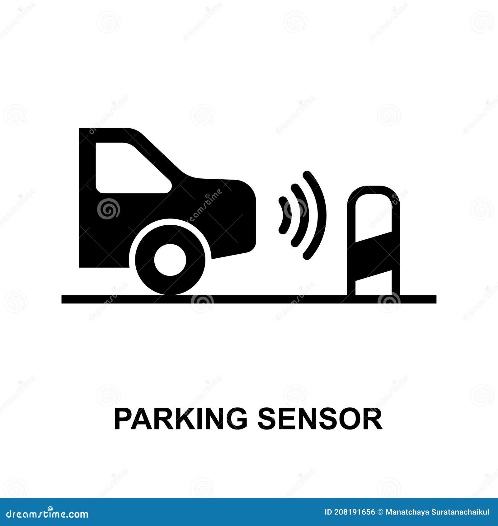 Car Parking Sensor Vector Illustration | CartoonDealer.com #102064556