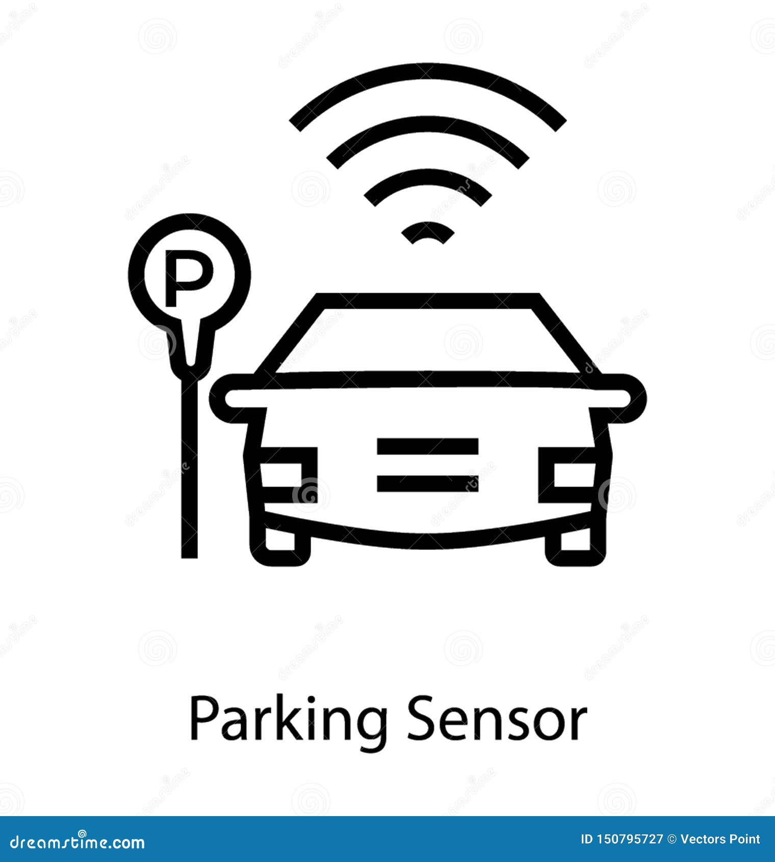 Car Parking Sensor stock illustration. Illustration of detection ...