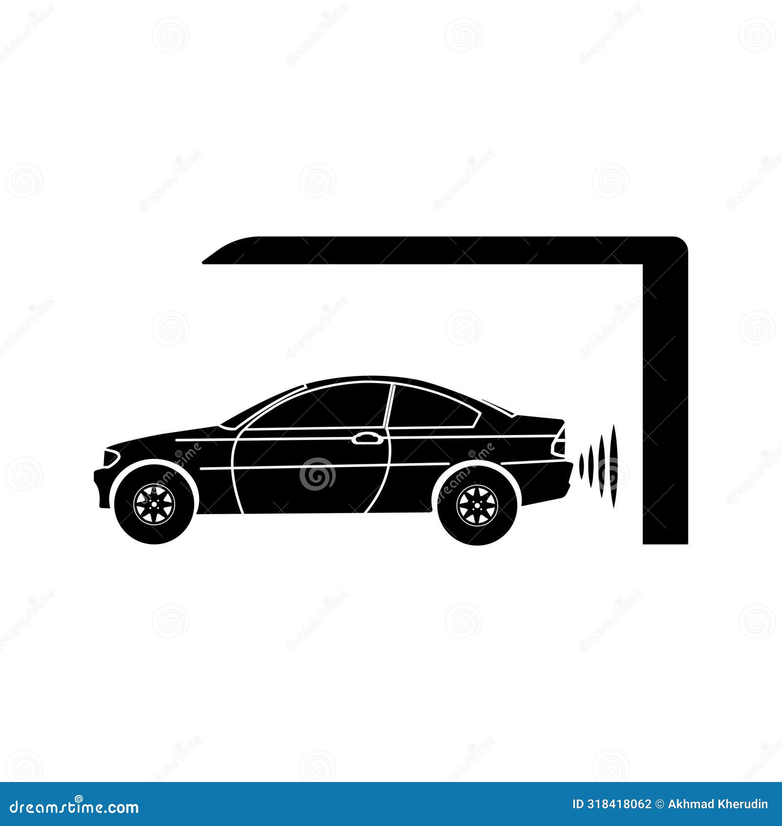 Car Parking Sensor Signal Icon Stock Illustration - Illustration of ...