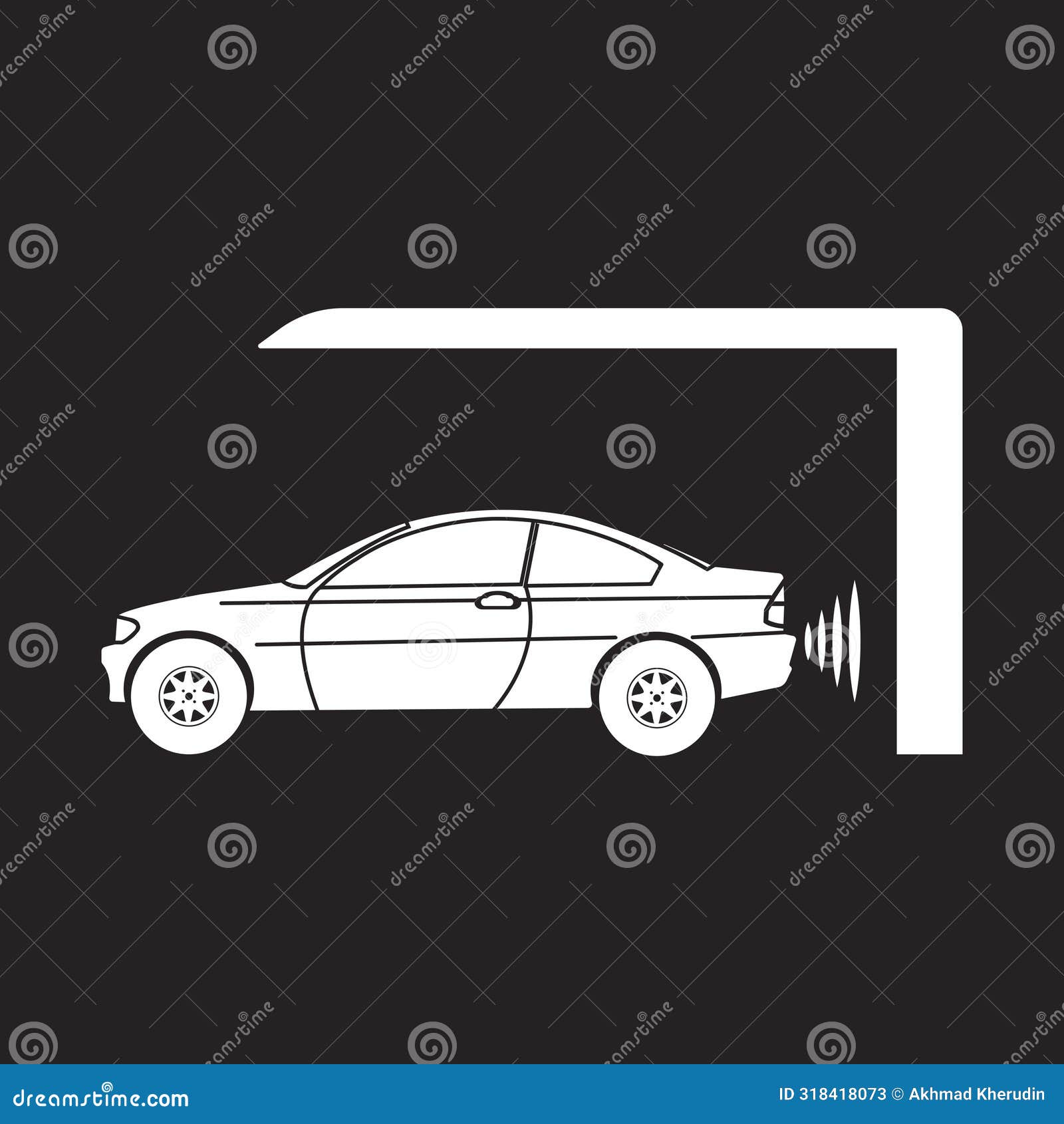 Car Parking Sensor Signal Icon Vector Illustration | CartoonDealer.com ...
