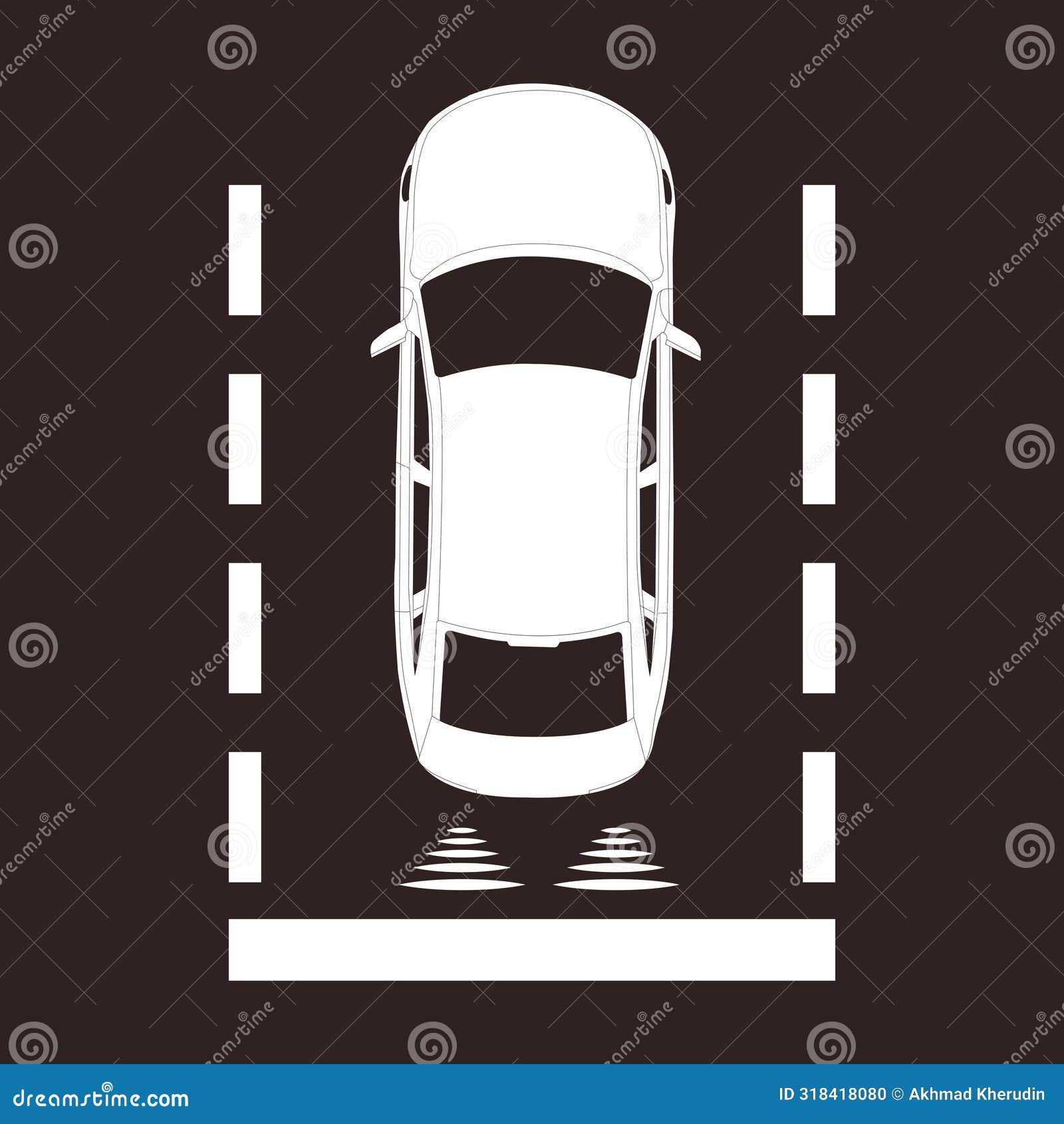 Car Parking Sensor Signal Icon Stock Illustration - Illustration of ...