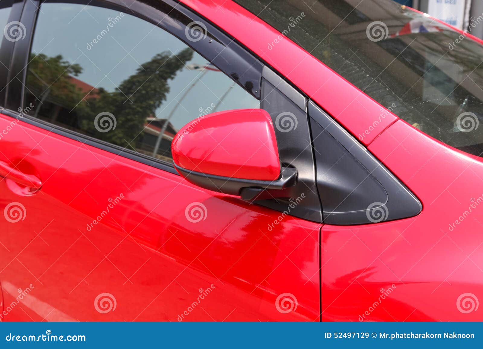 Car Parking with Side Rear-view Mirror Closed for Safety Stock Image ...