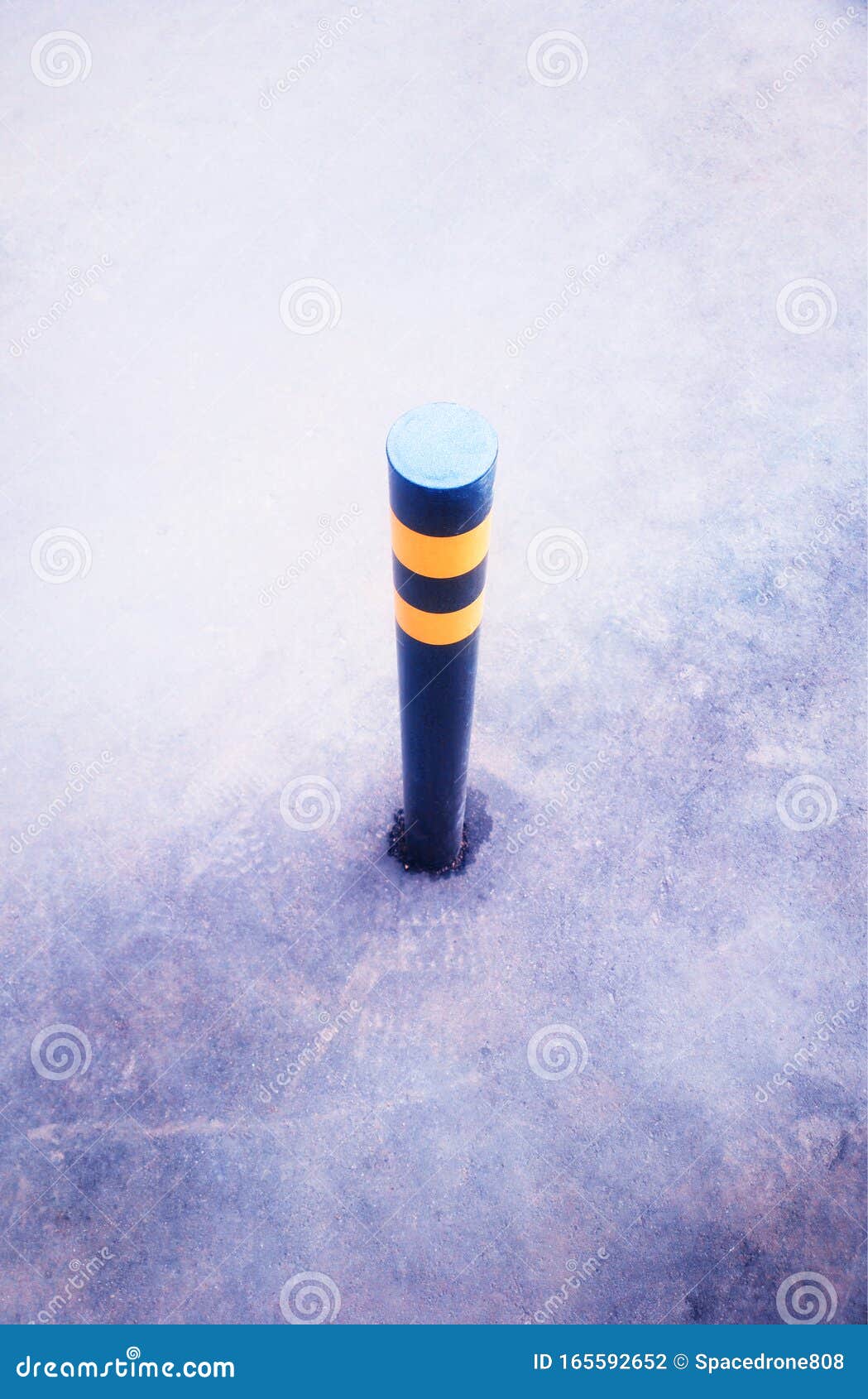 Car Parking Stopper From Concrete With Green And Yellow Color. Stock ...