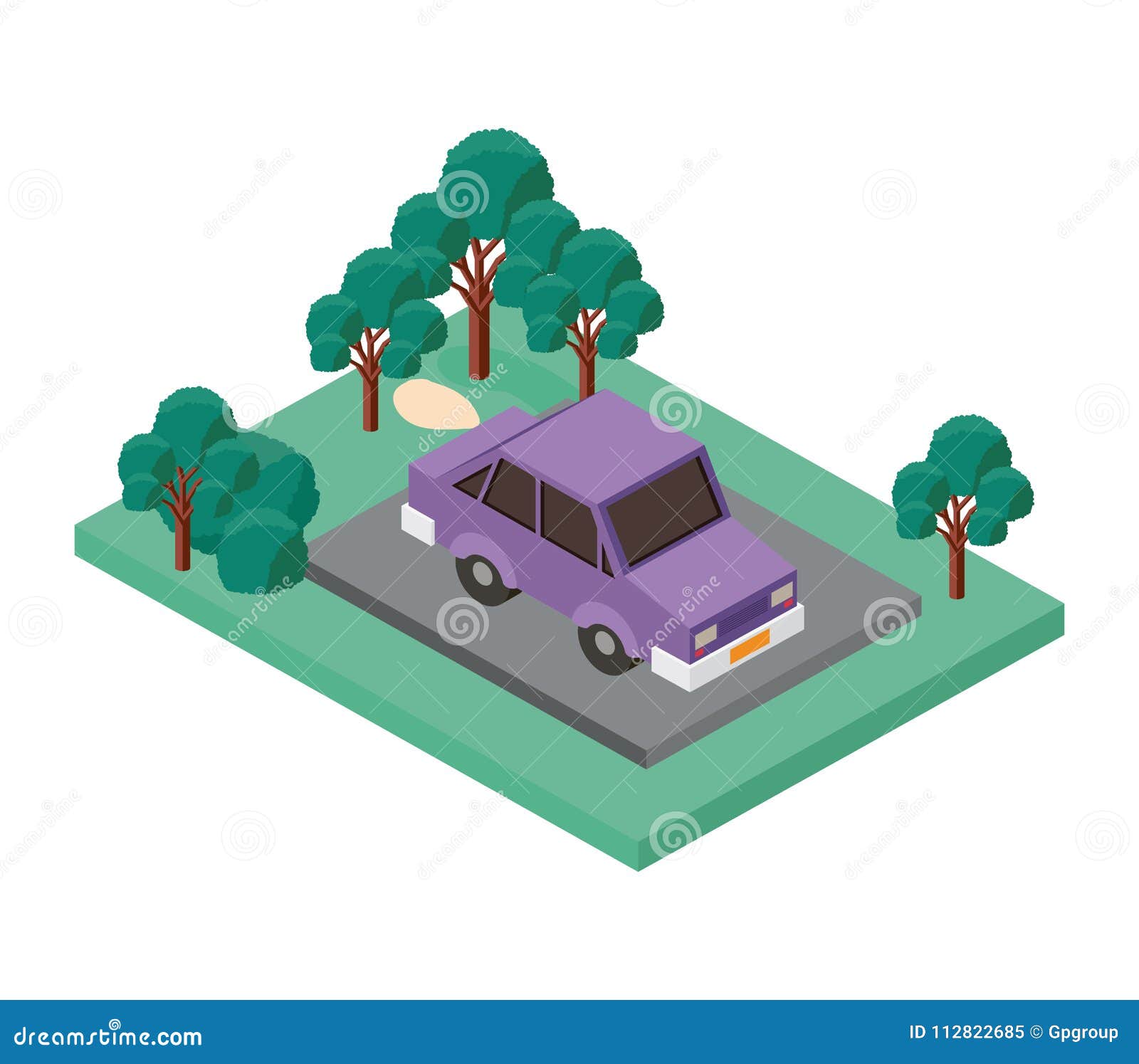 Car Parking and Trees Scene Isometric Icon Stock Vector - Illustration ... Car Parking and Trees Scene Isometric Icon Stock Vector - Illustration ...