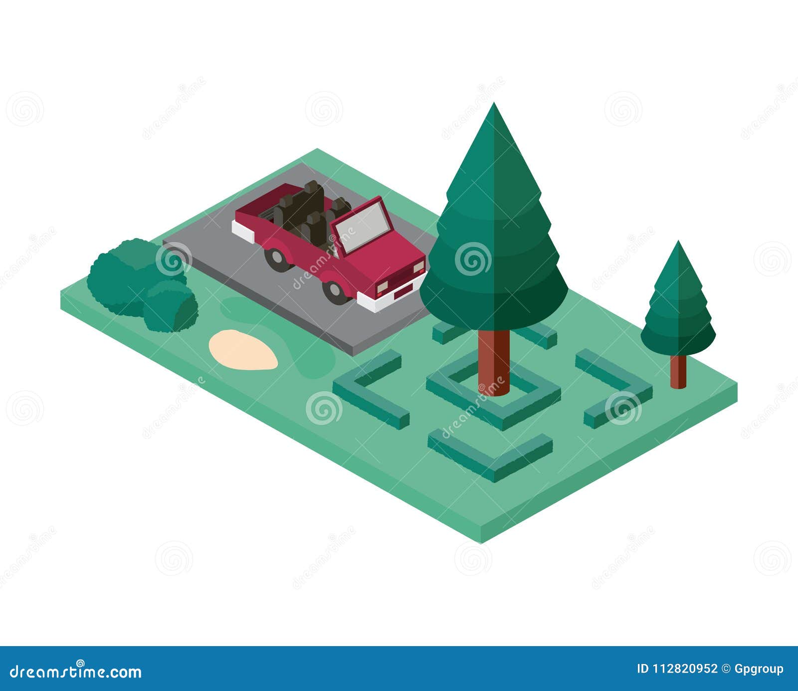 Car Parking and Trees Scene Isometric Icon Stock Vector - Illustration ... Car Parking and Trees Scene Isometric Icon Stock Vector - Illustration ...