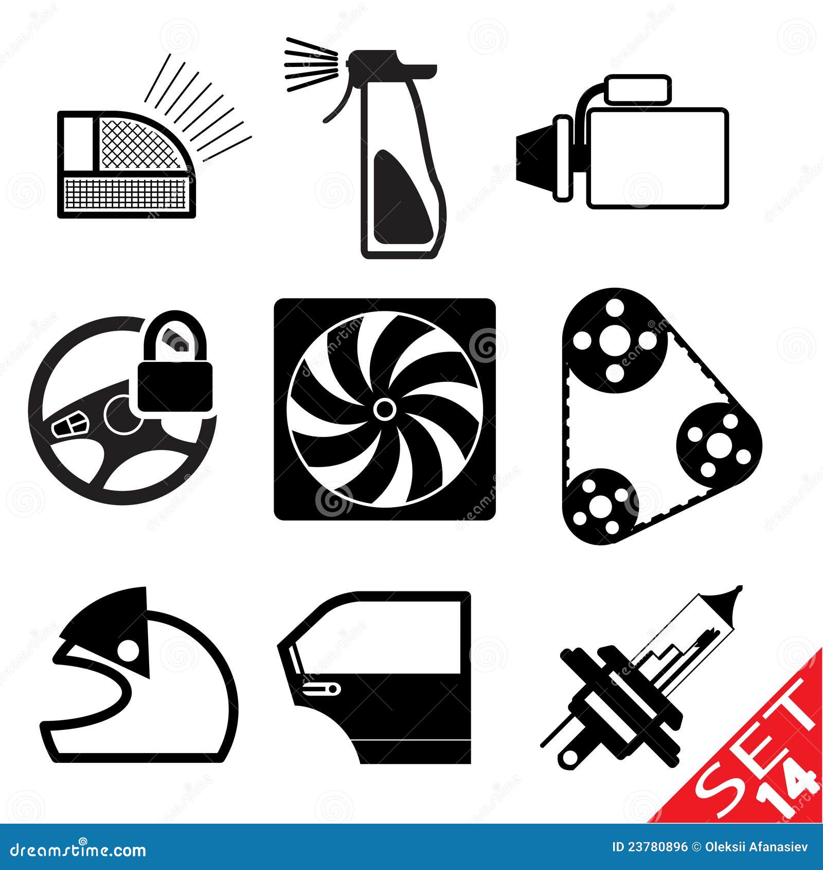 Car part icon set 14 stock vector. Illustration of transportation ...