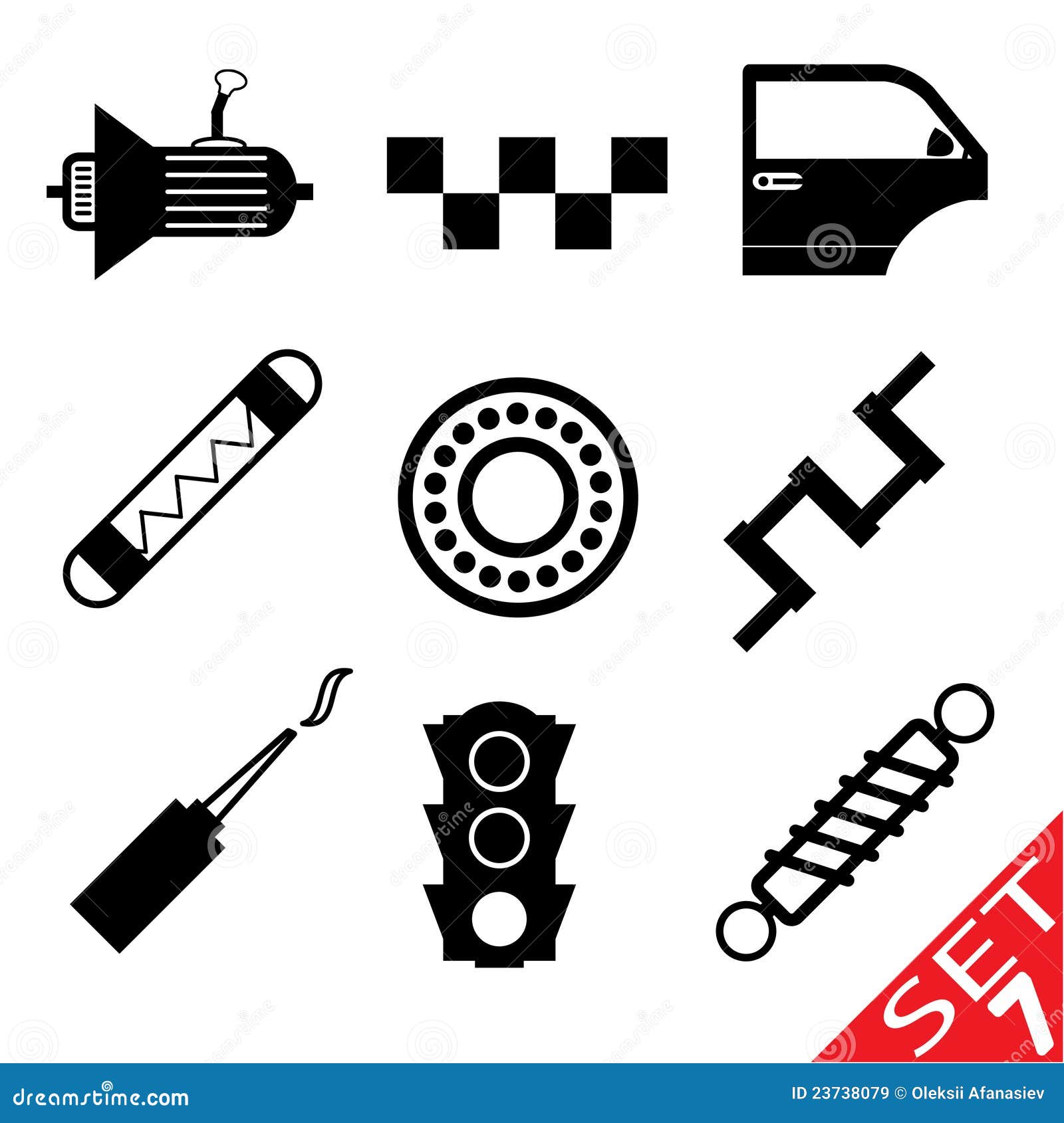 Car part icon set 7 stock vector. Illustration of door - 23738079