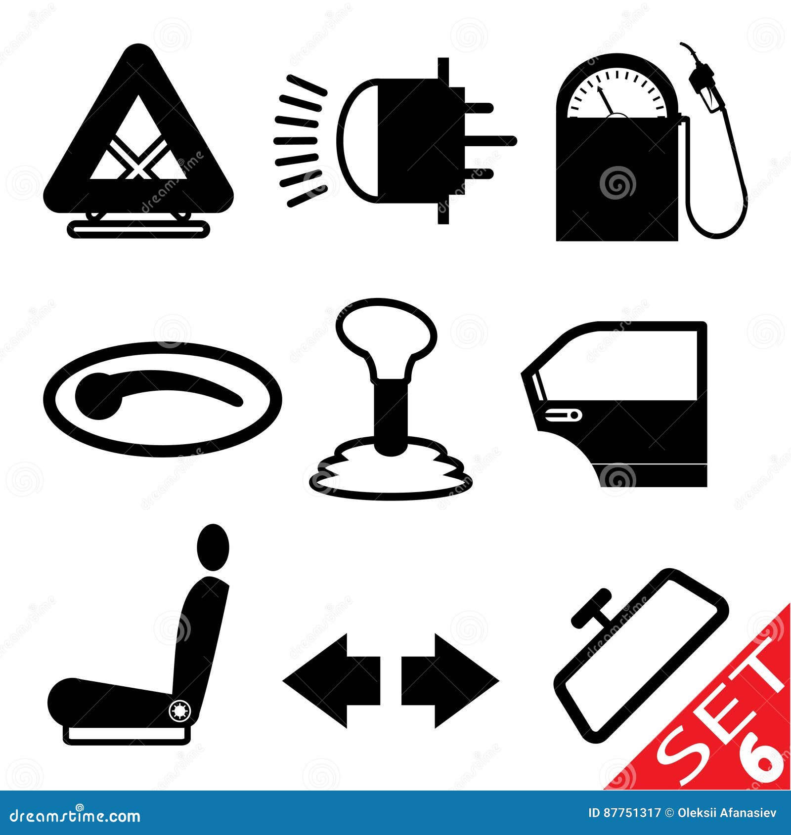 Car part icon set 6 stock vector. Illustration of design - 87751317