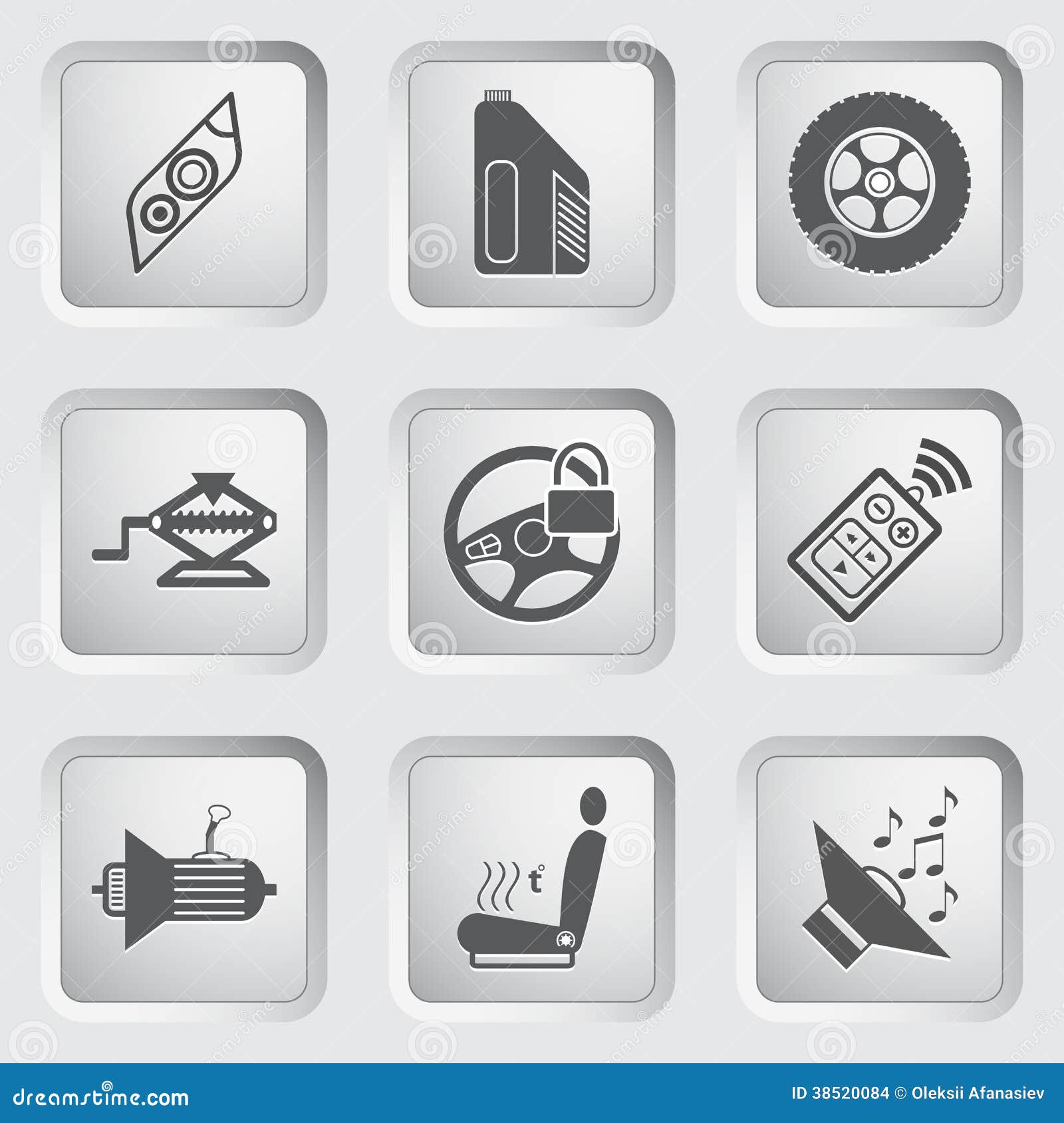 Car Part and Service Icons Set 5. Stock Vector - Illustration of ...