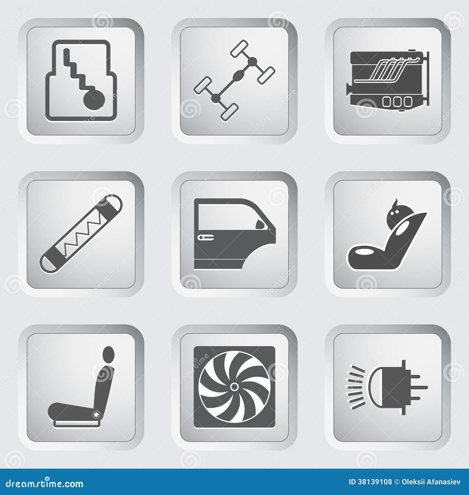 Car Part and Service Icons Set 3. Stock Vector - Illustration of duct ...