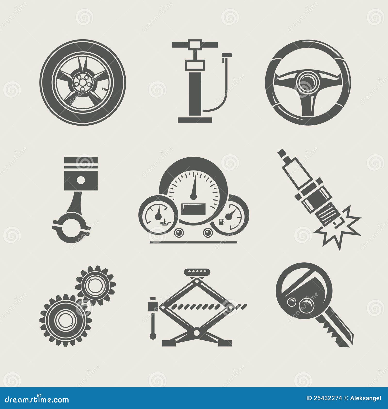 Car Part Set of Repair Icon Stock Illustration - Illustration of ...