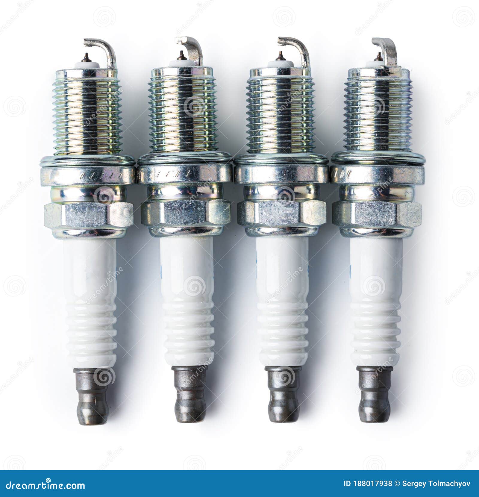 Car Part. Spark Plugs Isolated on White Stock Photo - Image of cylinder ...