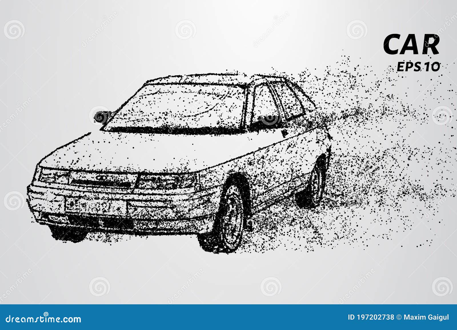 Car from the Particles. the Car Consists of Circles and Points Stock ...
