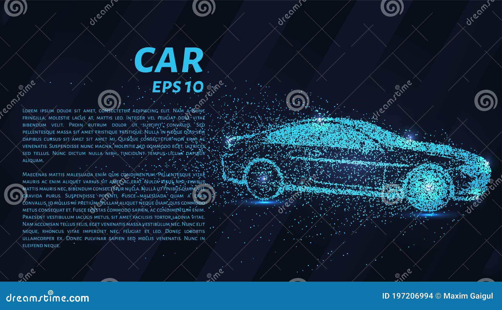 Car from the Particles. the Car Consists of Dots and Circles Stock ...